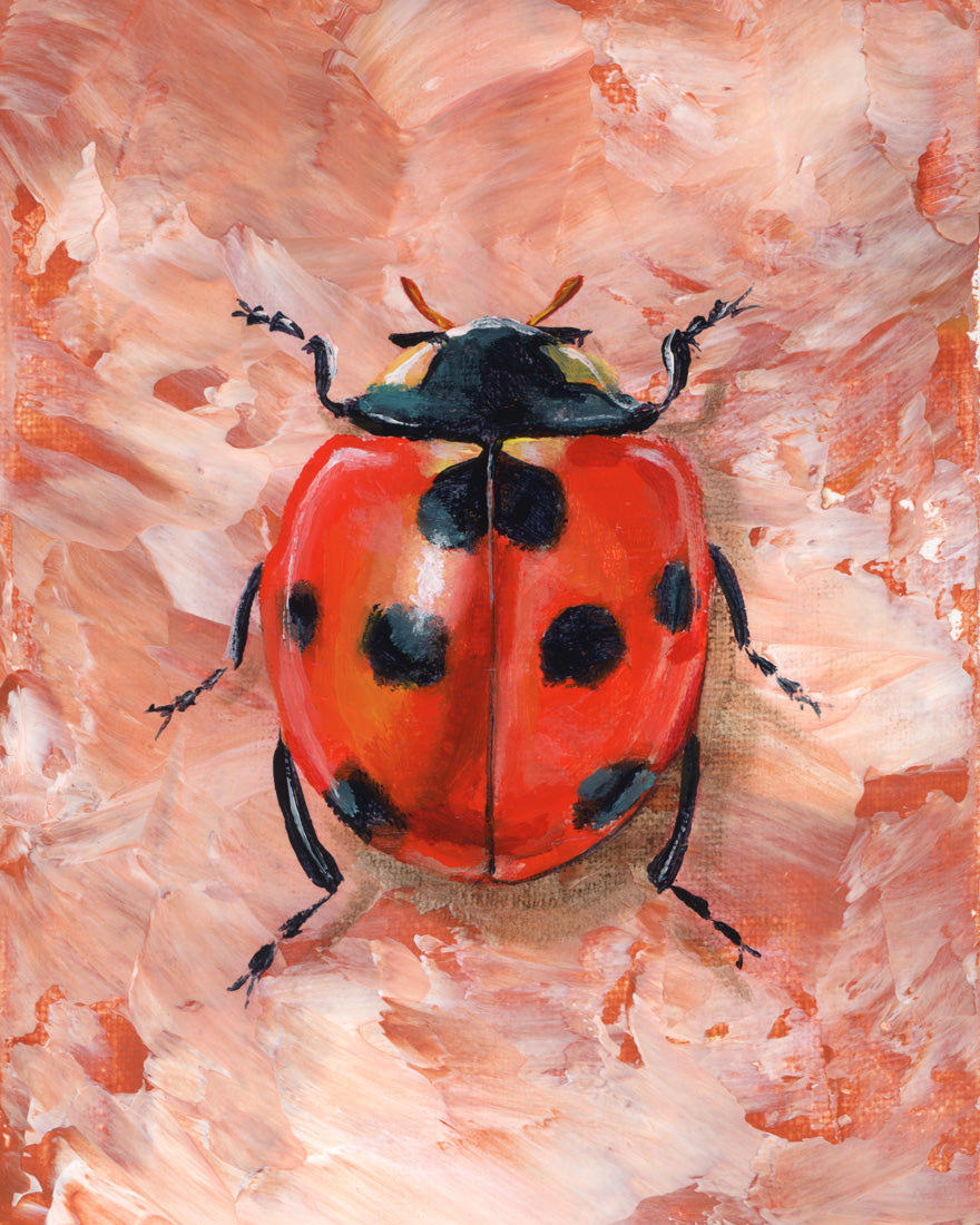 Ladybugs Abstract Painting Ladybug Exotic Fruits Plexiglas Schilderij